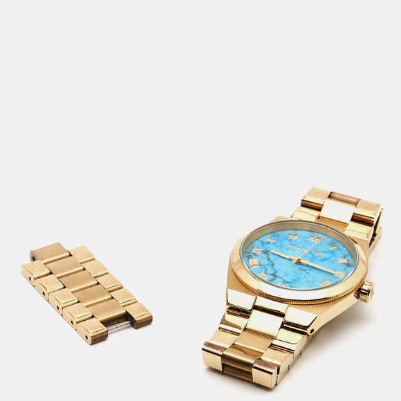 Michael Kors | Accessories | Michael Kors Blue Gold Plated Stainless ...